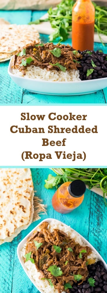 Slow Cooker Cuban Shredded Beef (Ropa Vieja) - Fox Valley Foodie