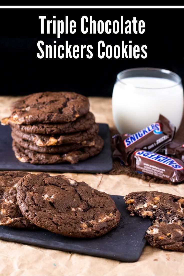 Snickers Cookies (with Triple Chocolate) - Fox Valley Foodie