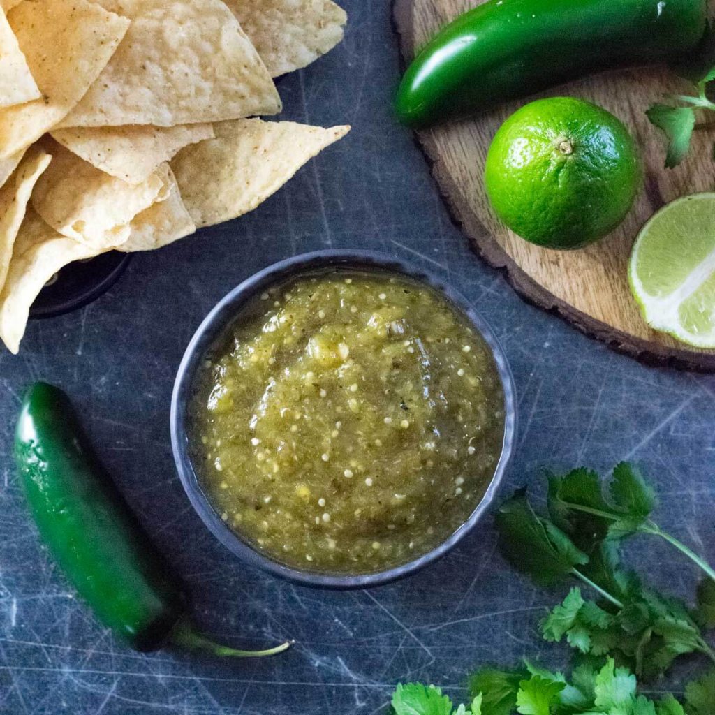 Roasted Salsa Verde (Tomatillo Salsa) - Fox Valley Foodie