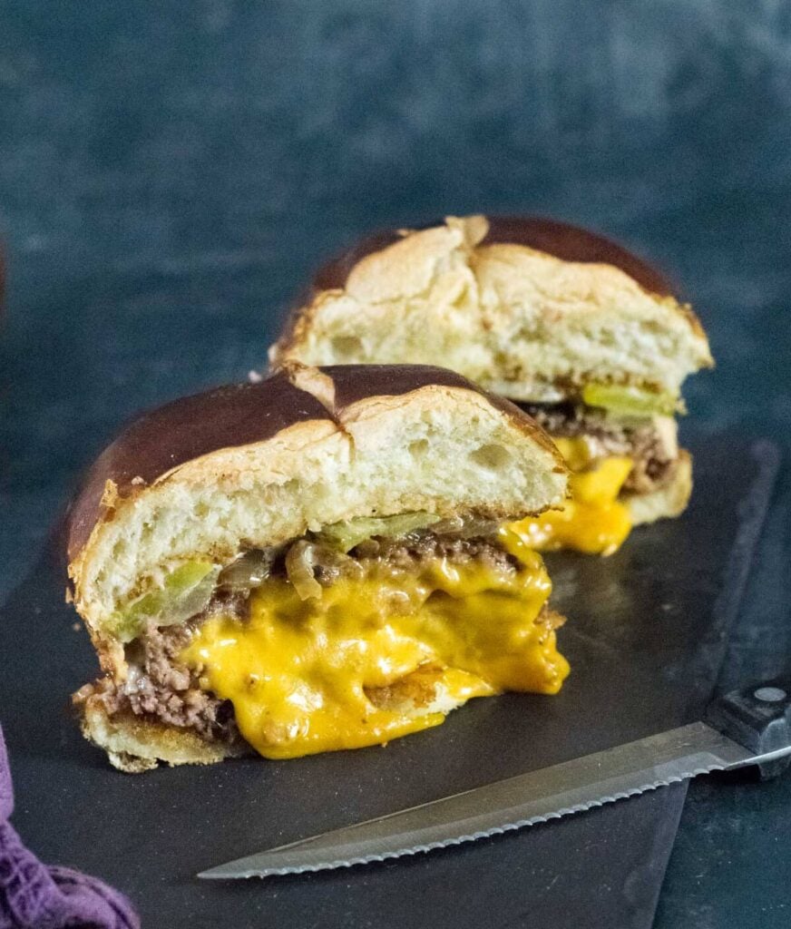 Cheese-Stuffed Burgers - Fox Valley Foodie
